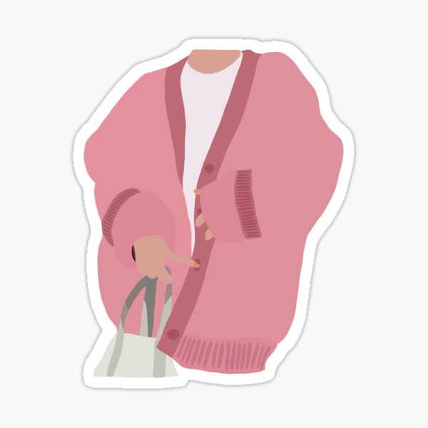 "Pink Cardigan " Sticker by emmaroselincoln | Redbubble