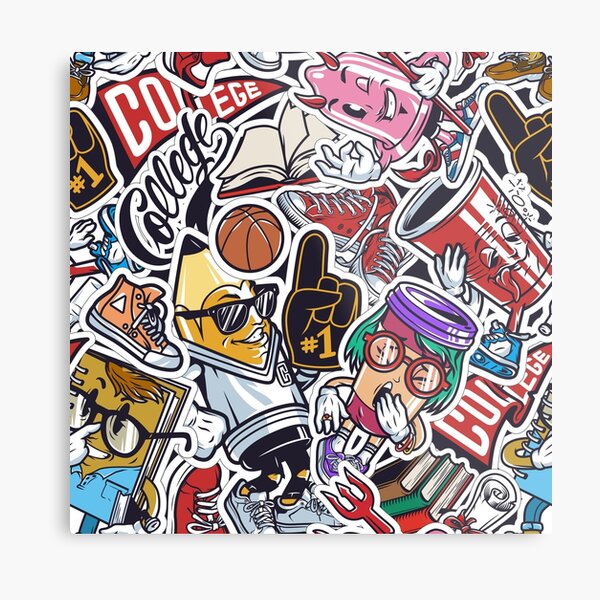 Stickerbomb Metal Prints | Redbubble