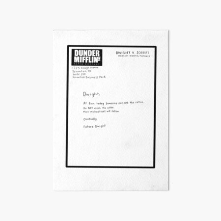 "Fax From Future Dwight" Art Board Print for Sale by willawalberg ...