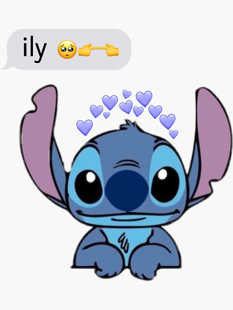 "Stitch ily" Sticker for Sale by bailsadraws | Redbubble