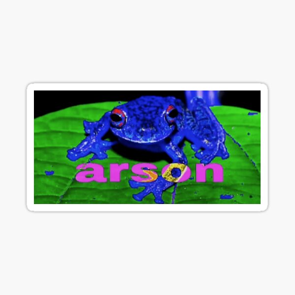 "FROG ARSON" Sticker for Sale by hannah5433 | Redbubble