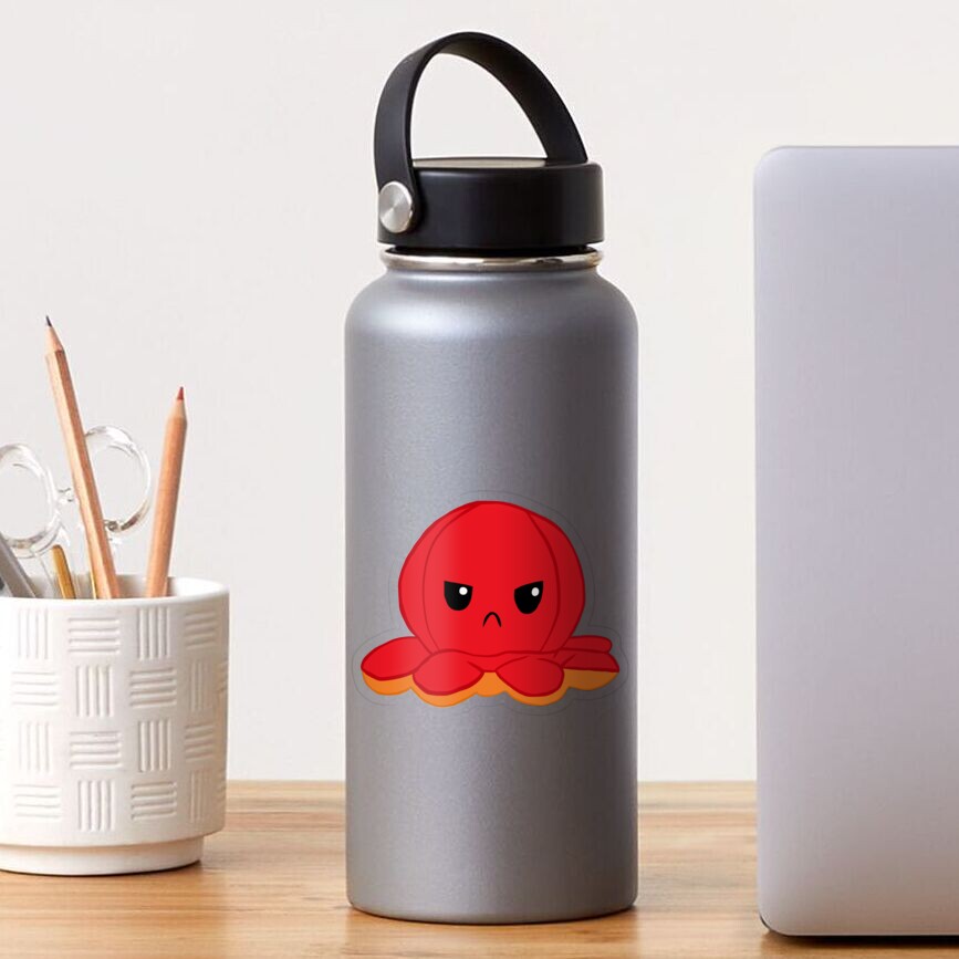 "Red Angry Octopus Plush " Sticker for Sale by EmeraldM26 | Redbubble