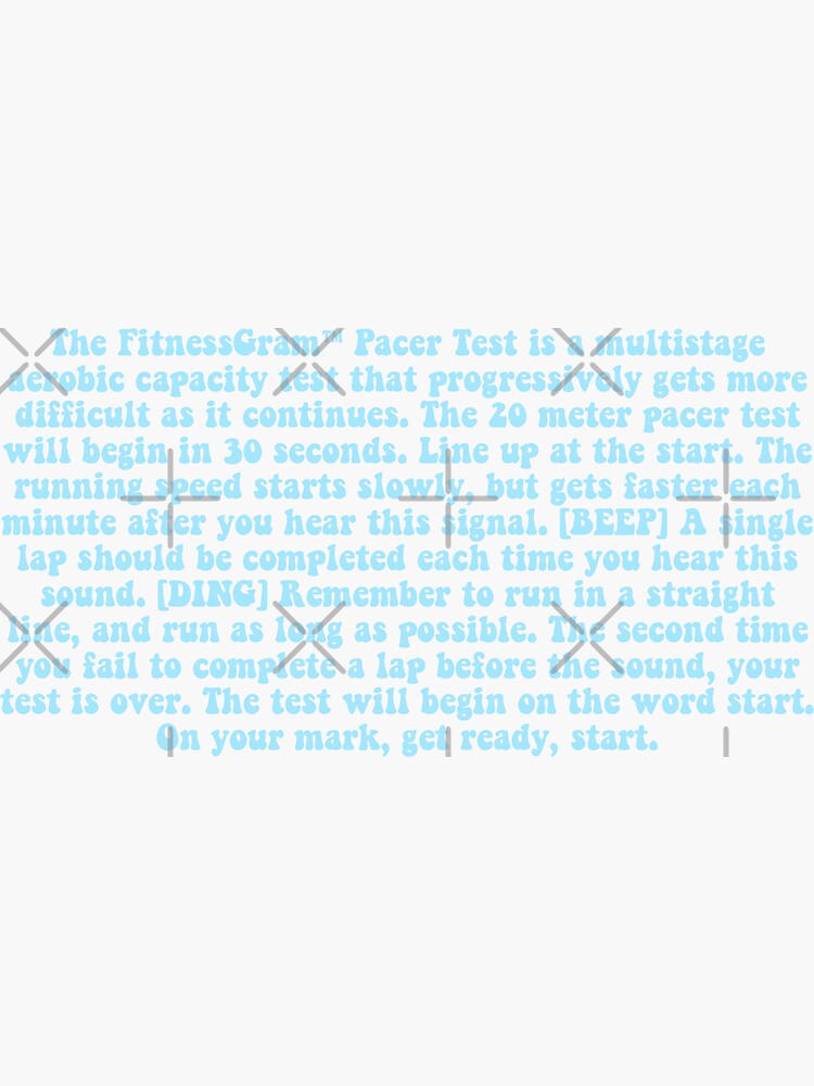"Pacer Test" Sticker by hahayeswedraw | Redbubble