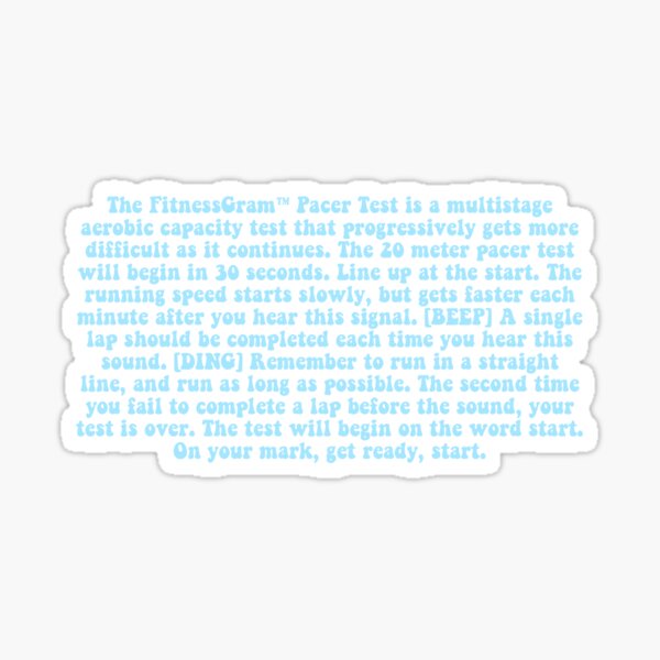 "Pacer Test" Sticker by hahayeswedraw | Redbubble