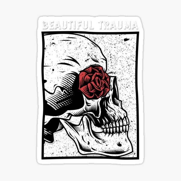 "Rock and Roll Beautiful Trauma Skull " Sticker for Sale by Ouss-HRM ...