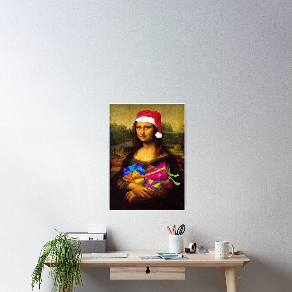 "Mona Lisa Santa" Poster by Mythos57 | Redbubble