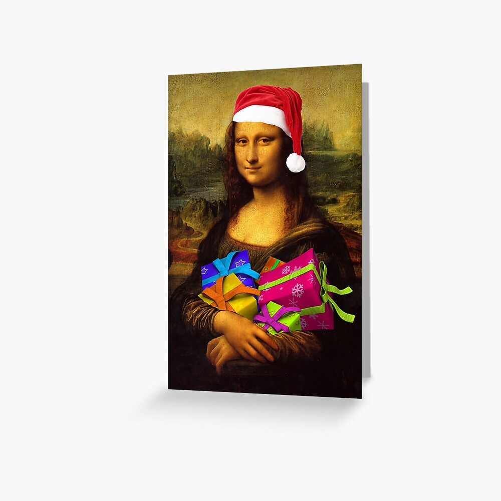 "Mona Lisa Santa" Greeting Card for Sale by Mythos57 | Redbubble