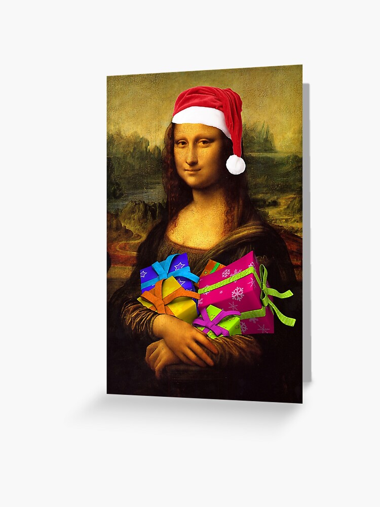 "Mona Lisa Santa" Greeting Card for Sale by Mythos57 | Redbubble