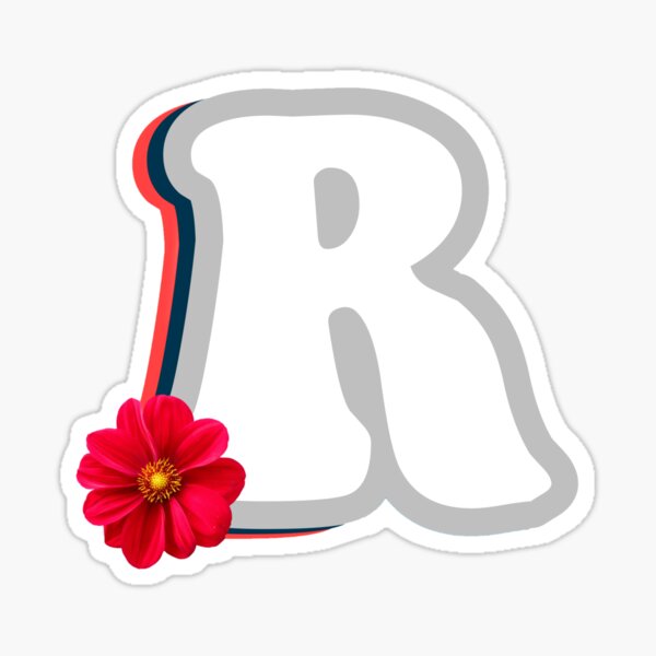 "Groovy Letter R with flower" Sticker for Sale by tiffkwan1 | Redbubble