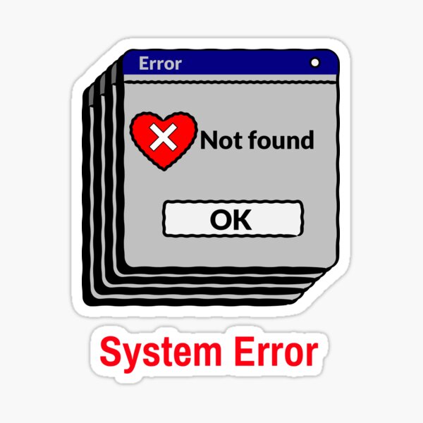 "Love Error" Sticker for Sale by LockedDesigns | Redbubble