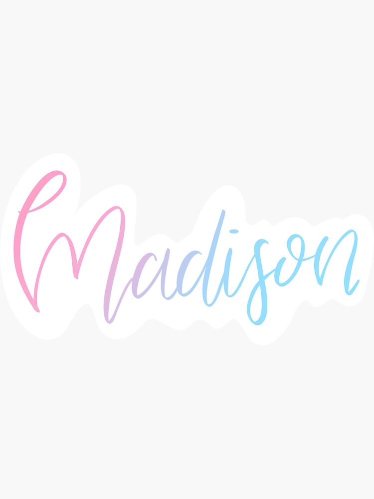 "Madison Calligraphy" Sticker by emmy107 | Redbubble