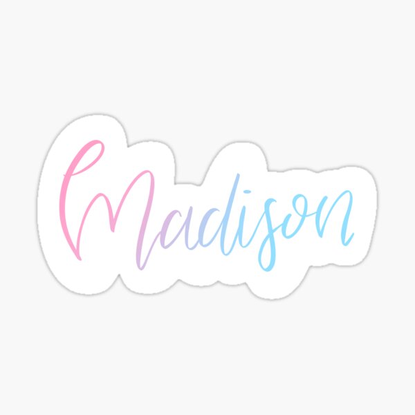 "Madison Calligraphy" Sticker by emmy107 | Redbubble