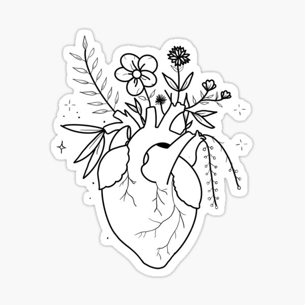 "Blooming Heart" Sticker for Sale by stickerandpoke | Redbubble