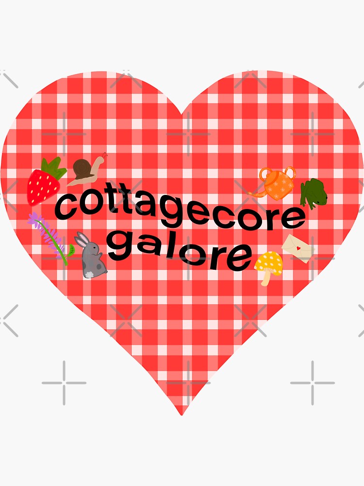 "COTTAGECORE GALORE HEART" Sticker by Glossypop | Redbubble