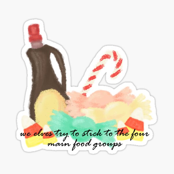 "Four Main Food Groups" Sticker by RMJDesigns | Redbubble