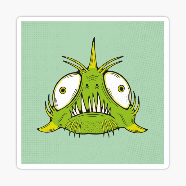 "Weird Green Fish" Sticker for Sale by thevectorhead | Redbubble