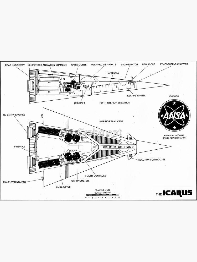 "Planet of the Apes - Icarus Blueprint" Sticker for Sale by Crabmeat ...