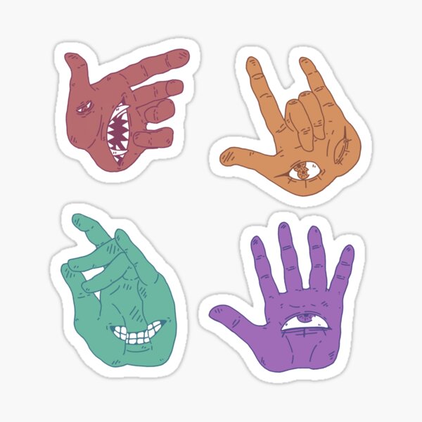 "Hand Signs (Colour)" Sticker by hessas | Redbubble