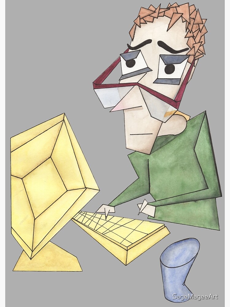 "Dad from Coraline Meme | Cubism Watercolor Painting" Poster for Sale ...