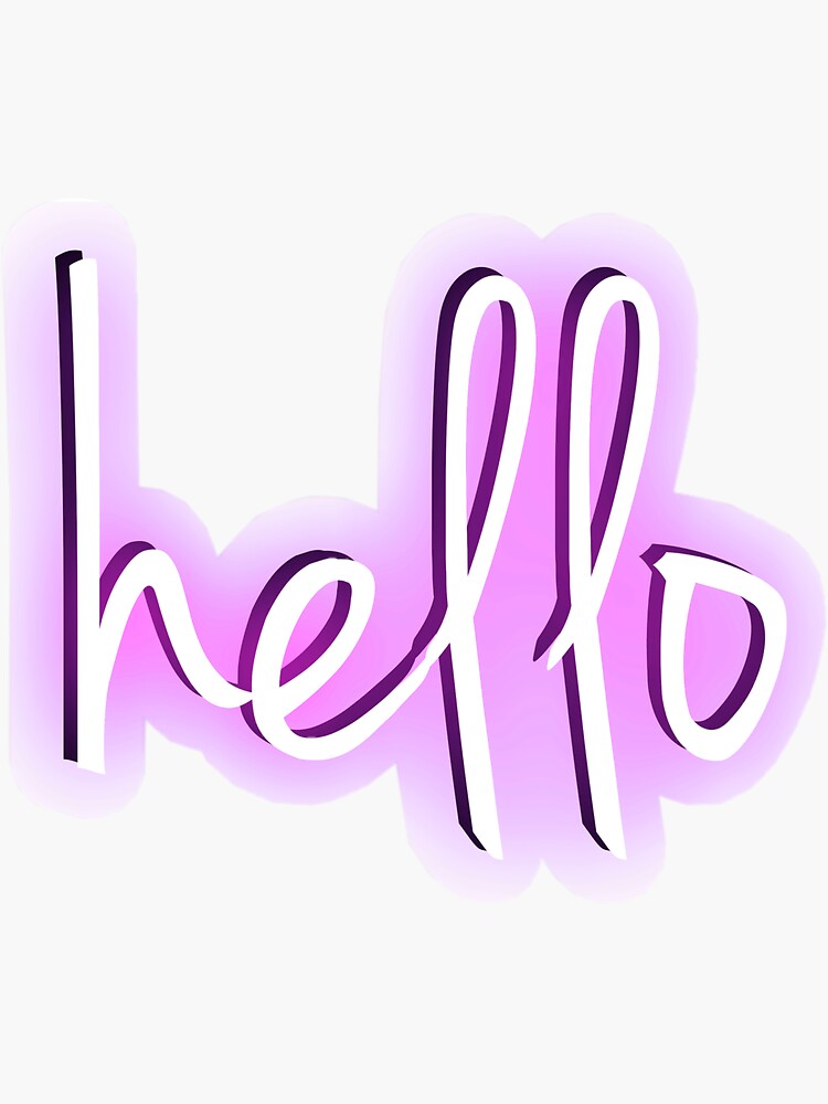 "hello, purple neon sign" Sticker by clsoon | Redbubble