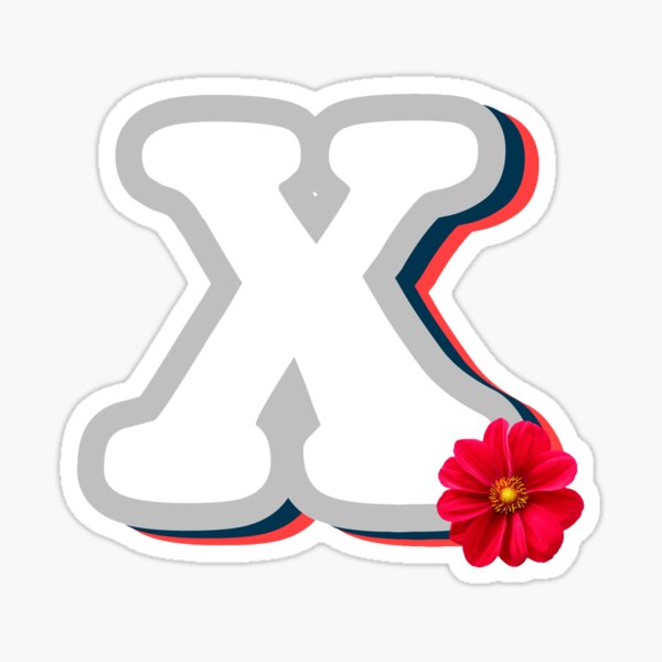 "Groovy X- letter with flower" Sticker for Sale by tiffkwan1 | Redbubble