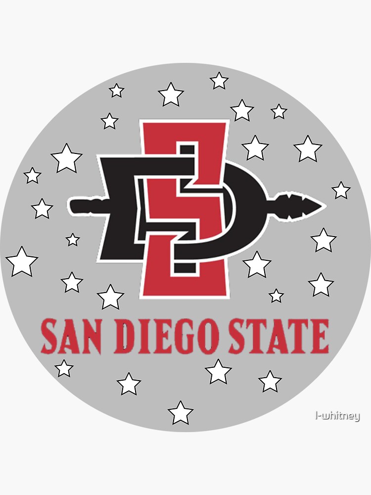 "SDSU grey circle w/ stars" Sticker for Sale by l-whitney | Redbubble