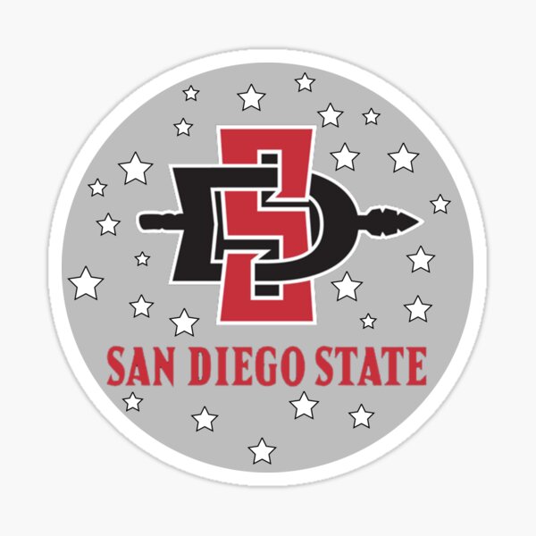 "SDSU grey circle w/ stars" Sticker for Sale by l-whitney | Redbubble