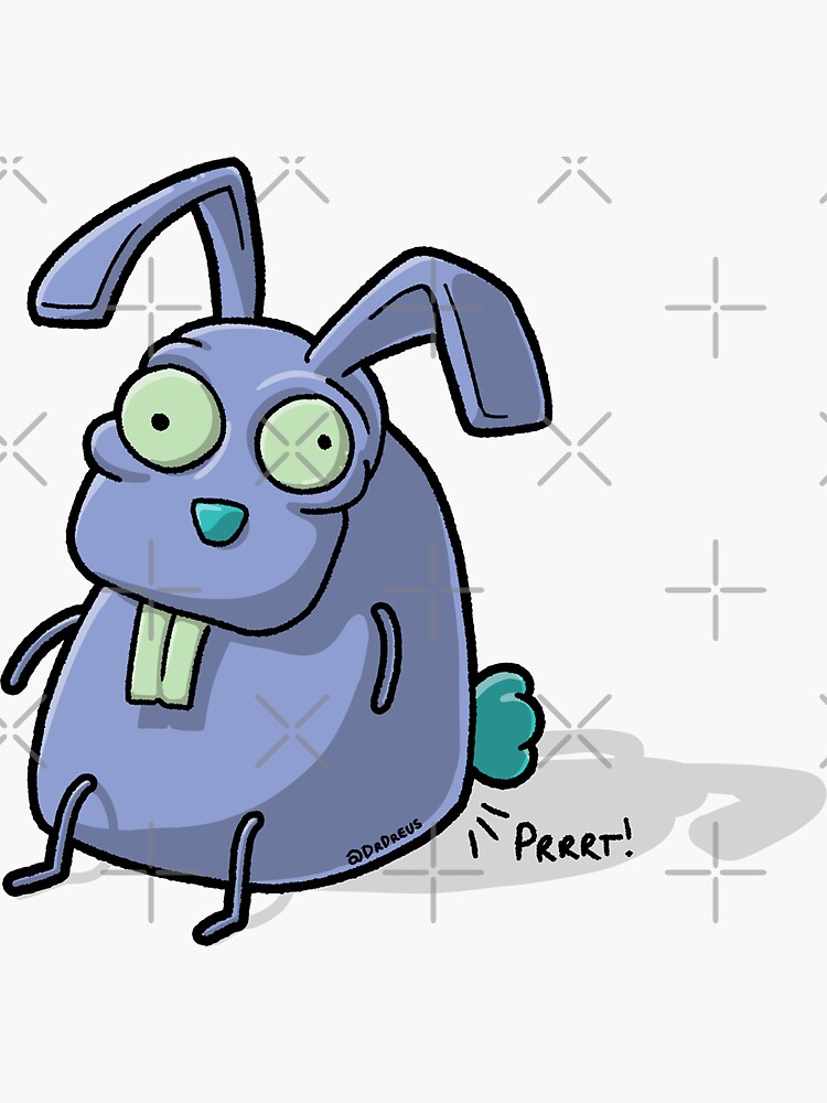 "Derp rabbit farting" Sticker for Sale by AndreGascoigne | Redbubble