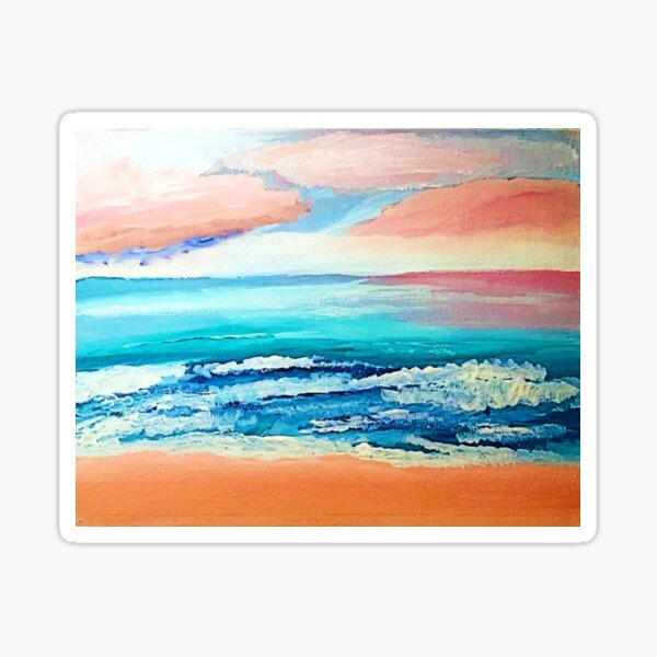 "Pastel Ocean View" Sticker for Sale by charis-madi-art | Redbubble