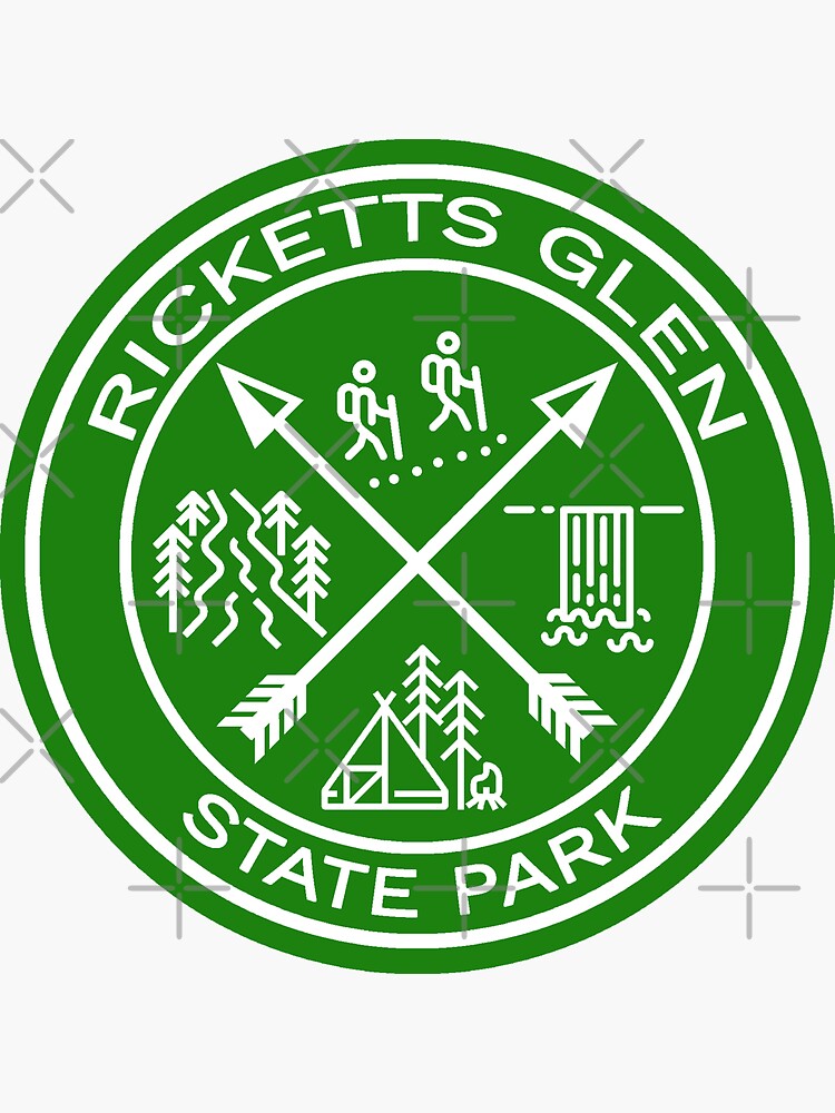 "Ricketts Glen green drawing" Sticker for Sale by VanyaKar | Redbubble