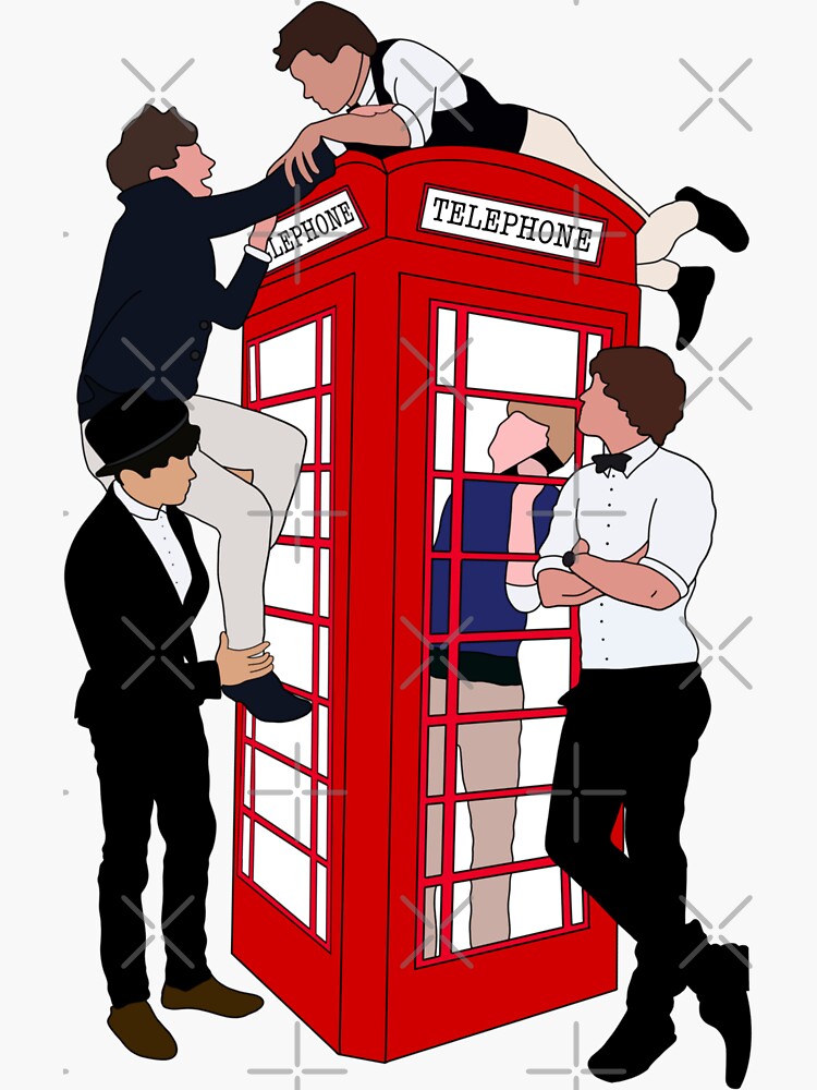 "Take Me Home 1D Telephone Booth " Sticker for Sale by lavendarlilies ...