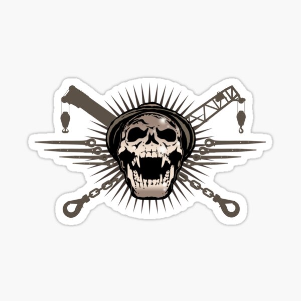 "Rigger Ironworker Crane operator Skull" Sticker for Sale by D4mon ...