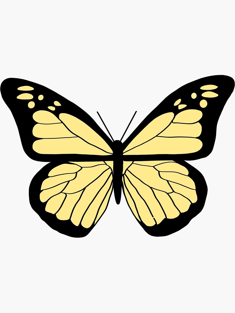 "Yellow butterfly" Sticker by fayemarcus18 | Redbubble