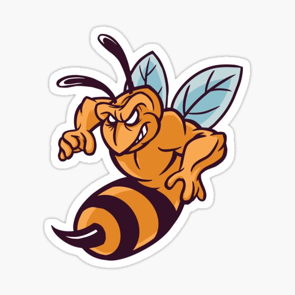"Angry bee shows its sting" Sticker by DerSenat | Redbubble