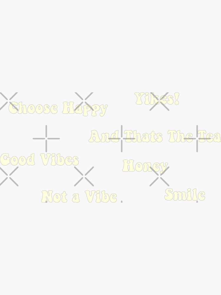 "Yellow VSCO Word Sticker Pack" Sticker by JuliesDesigns | Redbubble