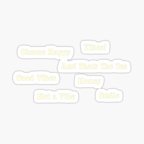 "Yellow VSCO Word Sticker Pack" Sticker by JuliesDesigns | Redbubble