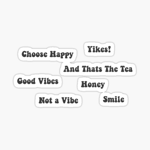 "Black VSCO Word Sticker Pack" Sticker for Sale by JuliesDesigns ...