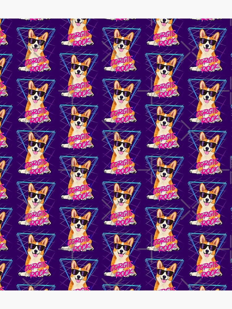 "Corgis Rock - Retro 80er Corgi mit Sonnenbrille" Rucksack von Mehu ...