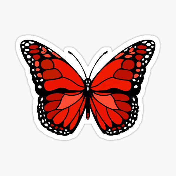 "Red Butterfly " Sticker for Sale by shaelynncreates | Redbubble