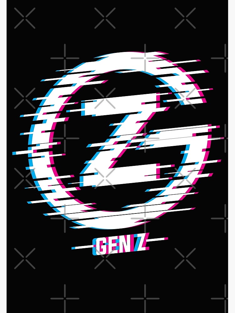 "Gen Z glitch logo" Metal Print for Sale by DzineMon | Redbubble