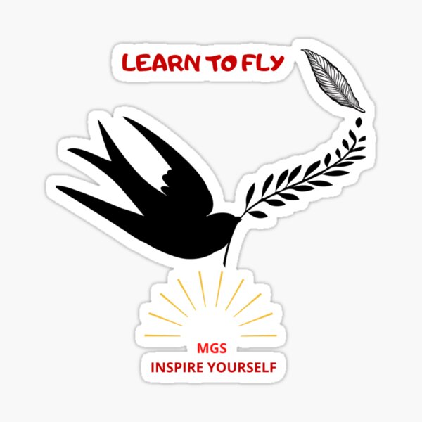"Learn to fly" Sticker by Cov19official | Redbubble