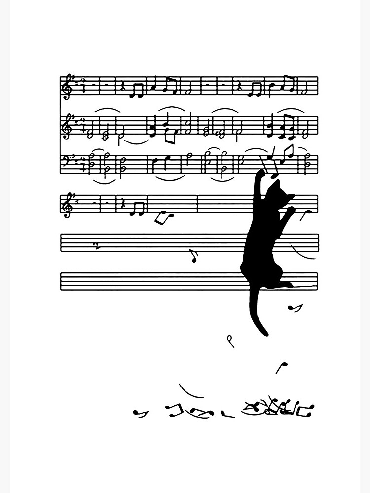 "Black Cat With Music Notes Funny" Spiral Notebook for Sale by minhkhai ...