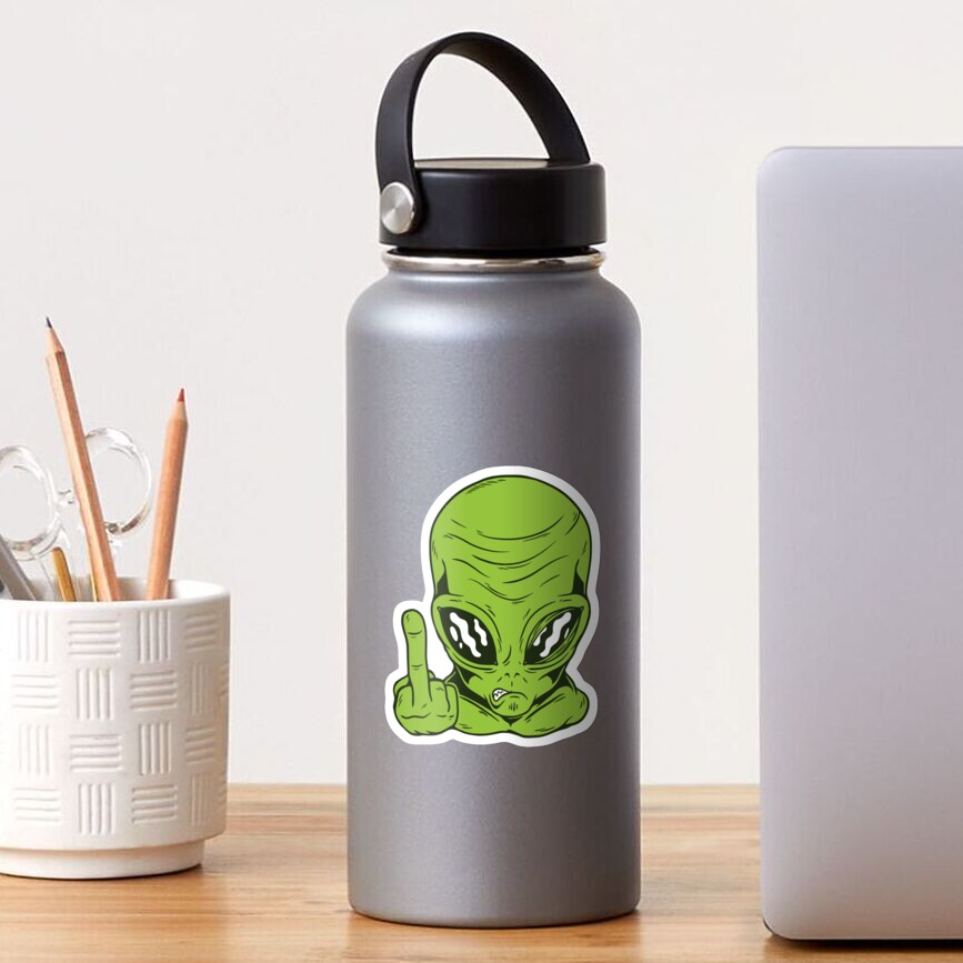 "ALIEN FLIP OFF" Sticker for Sale by iBruster | Redbubble