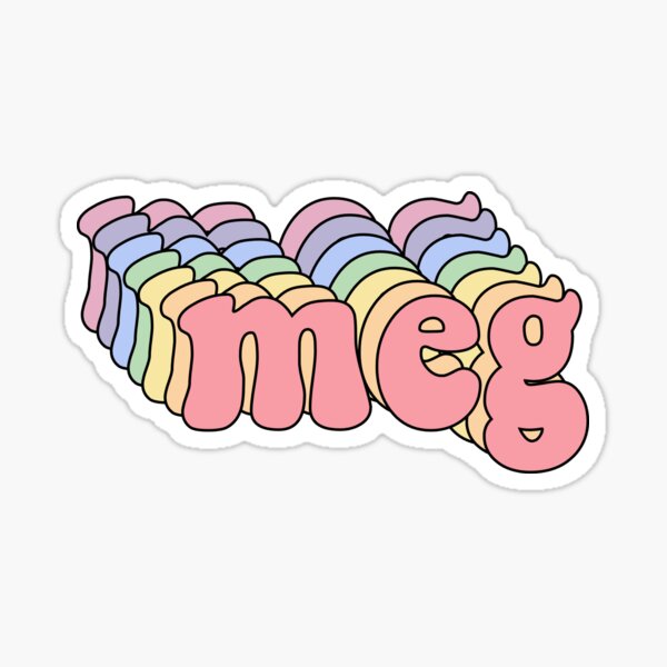 "meg name sticker" Sticker for Sale by youtubemugs | Redbubble