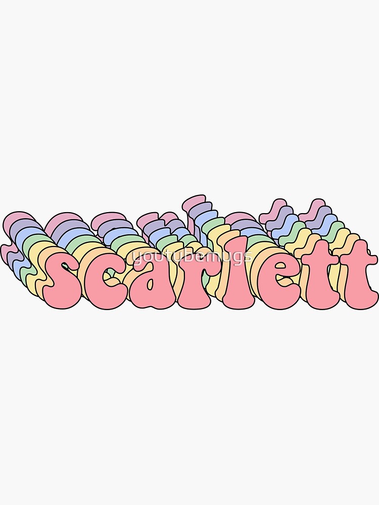 "scarlett name sticker" Sticker for Sale by youtubemugs | Redbubble