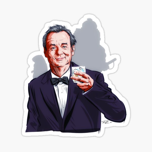 "Bill Murray - An illustration by Paul Cemmick" Sticker by TIGERDAVER ...
