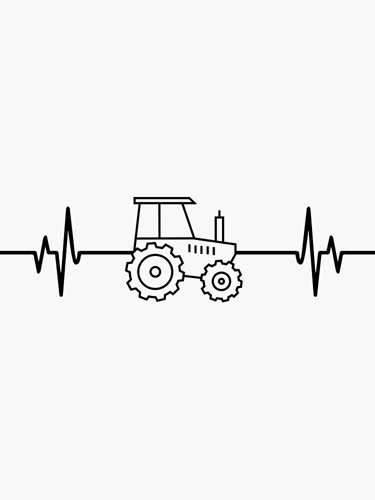"Tractor heartbeat - Cool Funny Tractor Lover Gift" Sticker by ...