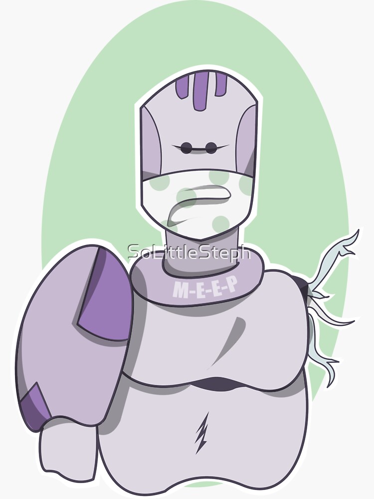 "Meep Mask Robot Cartoon Sticker" Sticker for Sale by SoLittleSteph ...