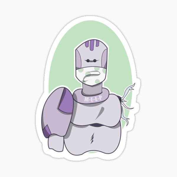 "Meep Mask Robot Cartoon Sticker" Sticker for Sale by SoLittleSteph ...