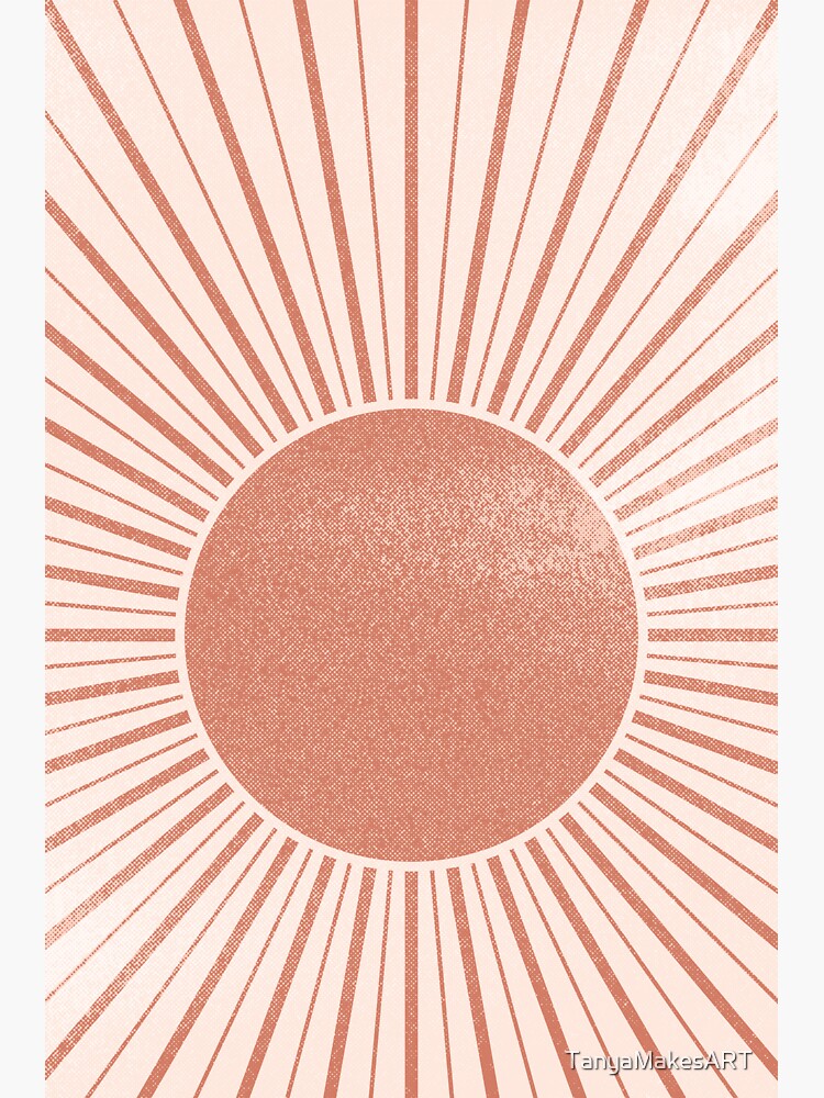 "Blush mid-century modern sunrise" Sticker for Sale by TanyaMakesART ...